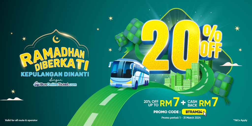 Up to 20% OFF on Bus Ticket - Ramadhan Promo | BusOnlineTicket.com